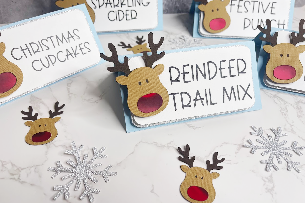 Reindeer Face Christmas Table Tent Cards – The 12x12 Cardstock Shop