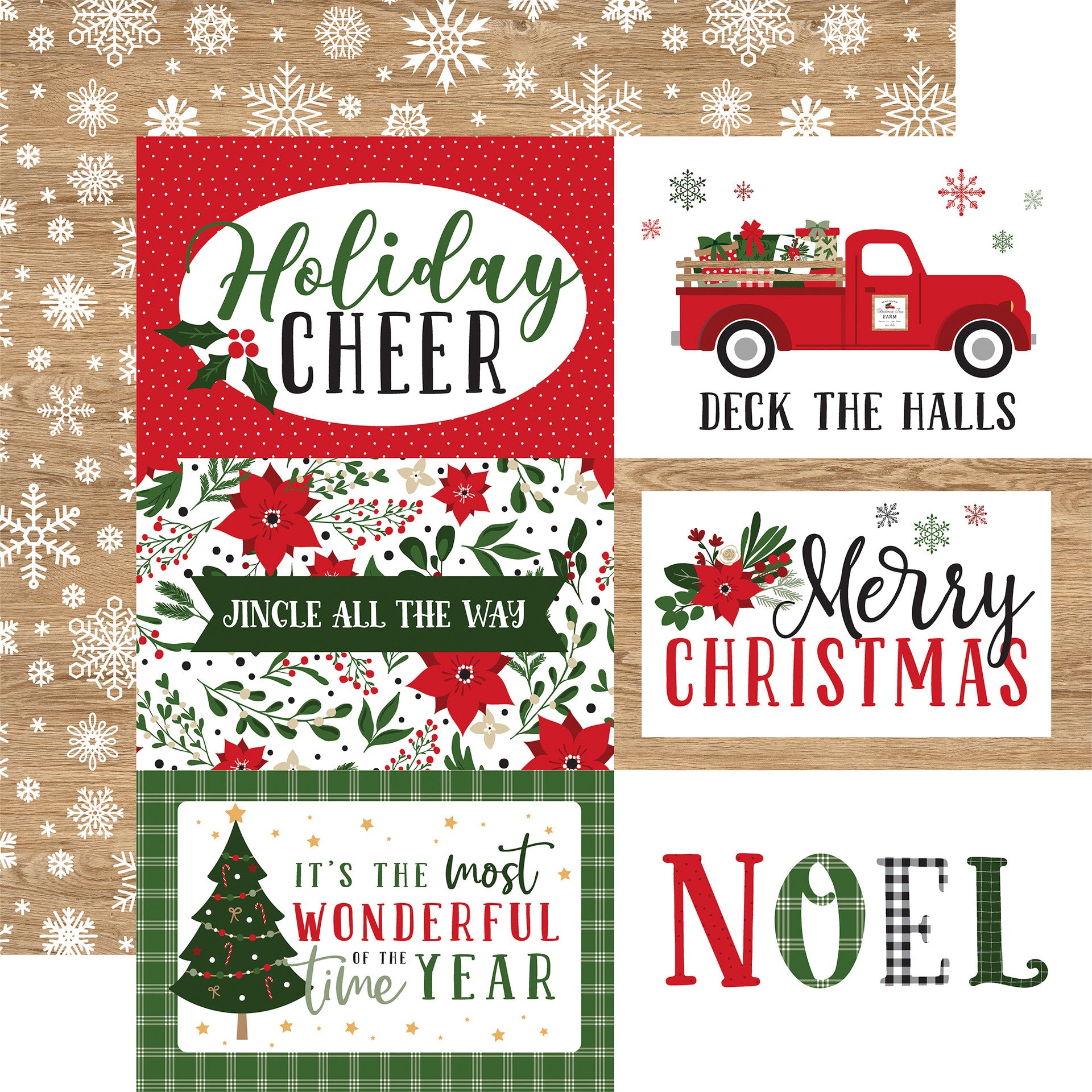 JINGLE ALL THE WAY 6X4 JOURNALING CARDS - 12x12 Double-Sided Patterned ...