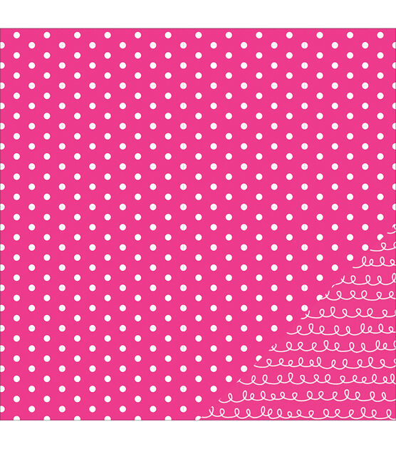 White With Hot Pink Polka Dots