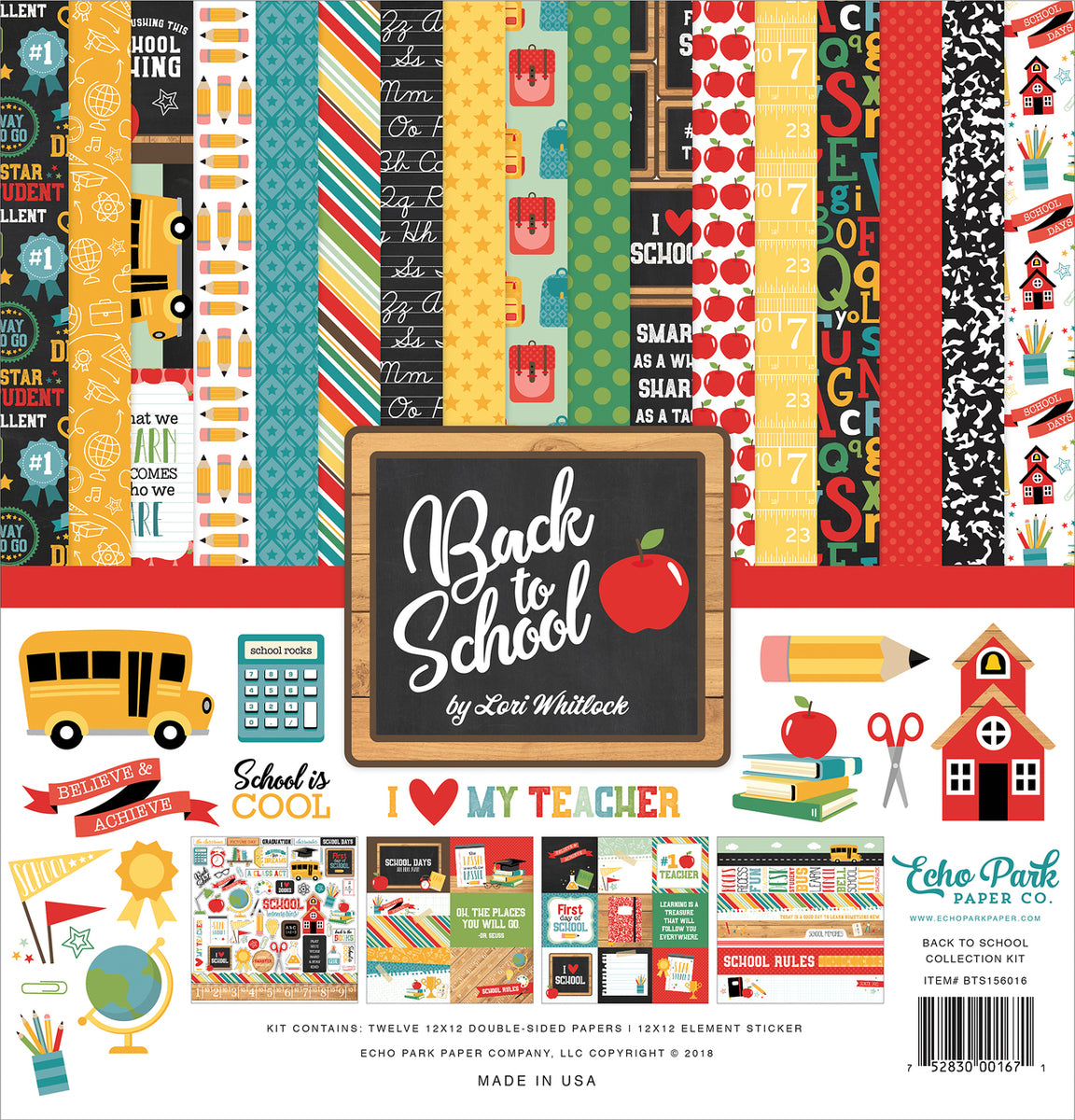 Back To School - 12x12 Collection Kit - Echo Park Paper – The 12x12 ...