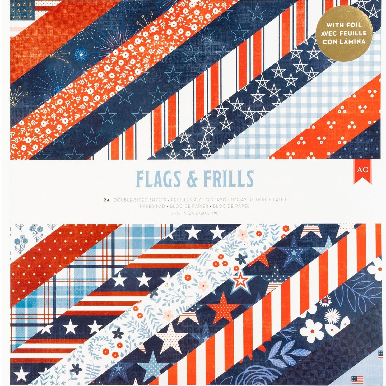 FLAGS AND FRILLS 12x12 Paper Pad - 24 Sheets - American Crafts – The ...