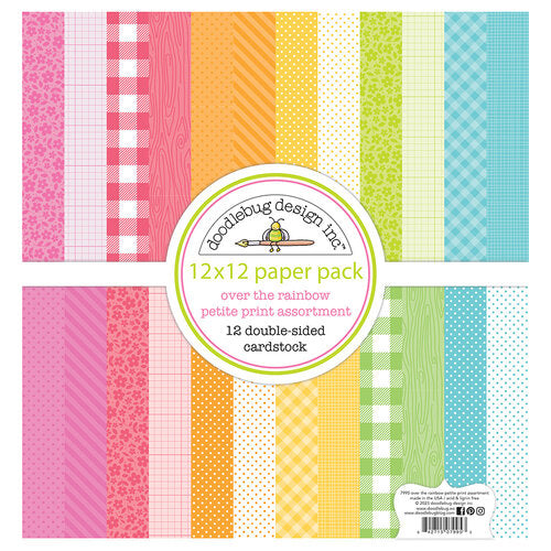 Doodlebug Design - OVER THE RAINBOW 12x12 Paper Pack - Petite Prints ...