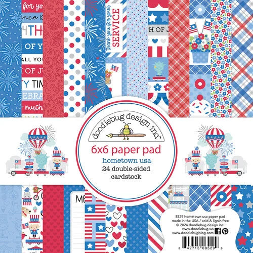 HOMETOWN USA 6x6 Paper Pad - Doodlebug Design – The 12x12 Cardstock Shop