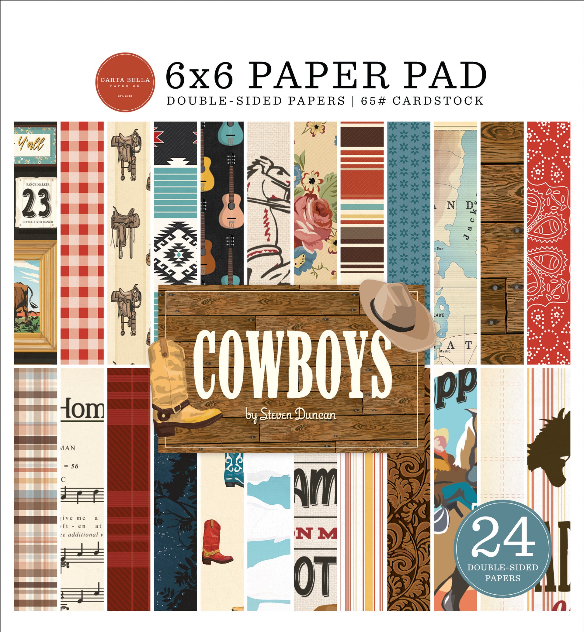 COWBOYS 6x6 Paper Pad - Carta Bella – The 12x12 Cardstock Shop