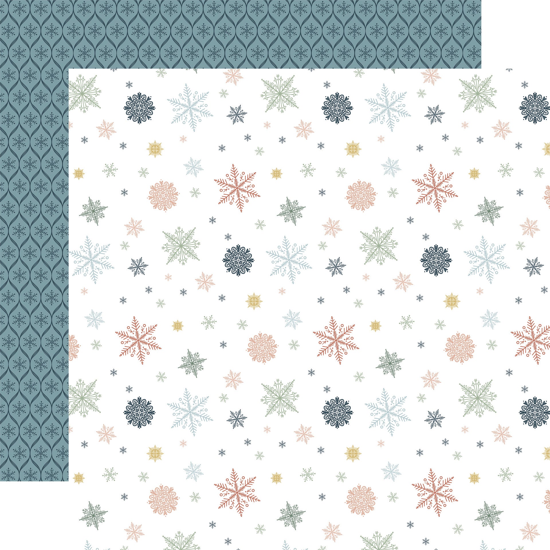 SNOWFLAKE KISSES - 12x12 Patterned Cardstock - Carta Bella – The 12x12 ...