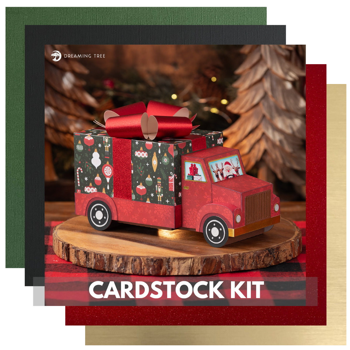 DREAMING TREE SANTA'S DELIVER TRUCK CARDSTOCK KIT - 15 Sheets - 12x12 ...