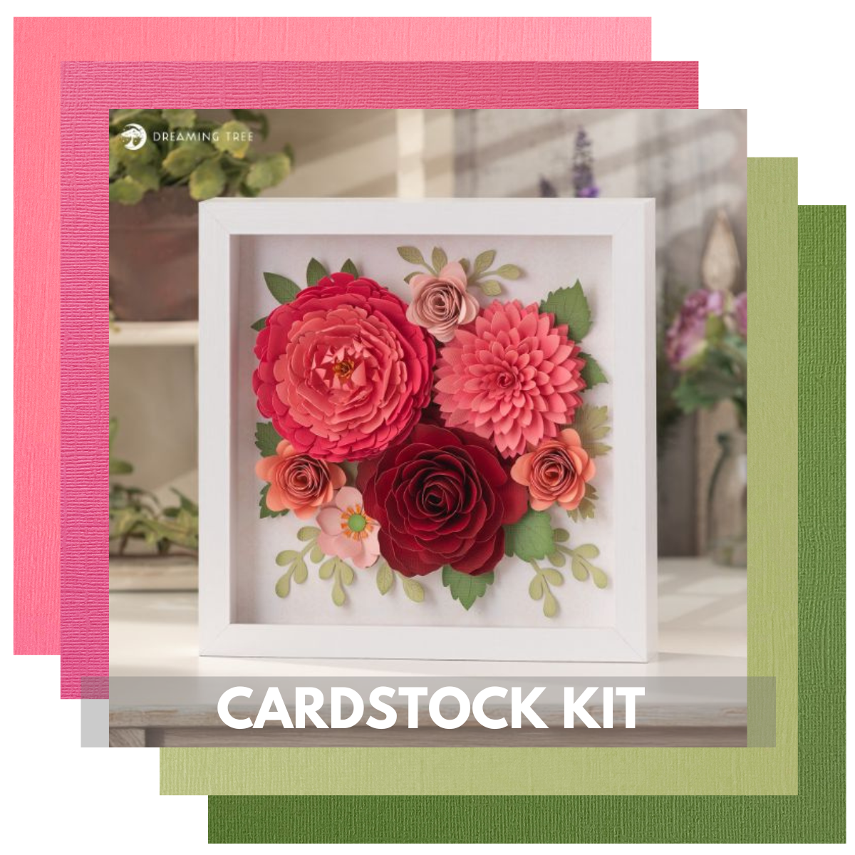 DREAMING TREE SPRING REVERIE PAPER SCULPTURE KIT - 13 Sheets - 12x12 C ...