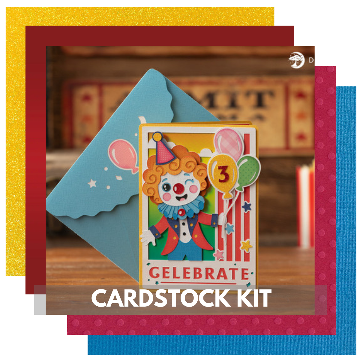 DREAMING TREE CLOWNING AROUND CARD KIT - 18 Sheets - 12x12 Cardstock S ...