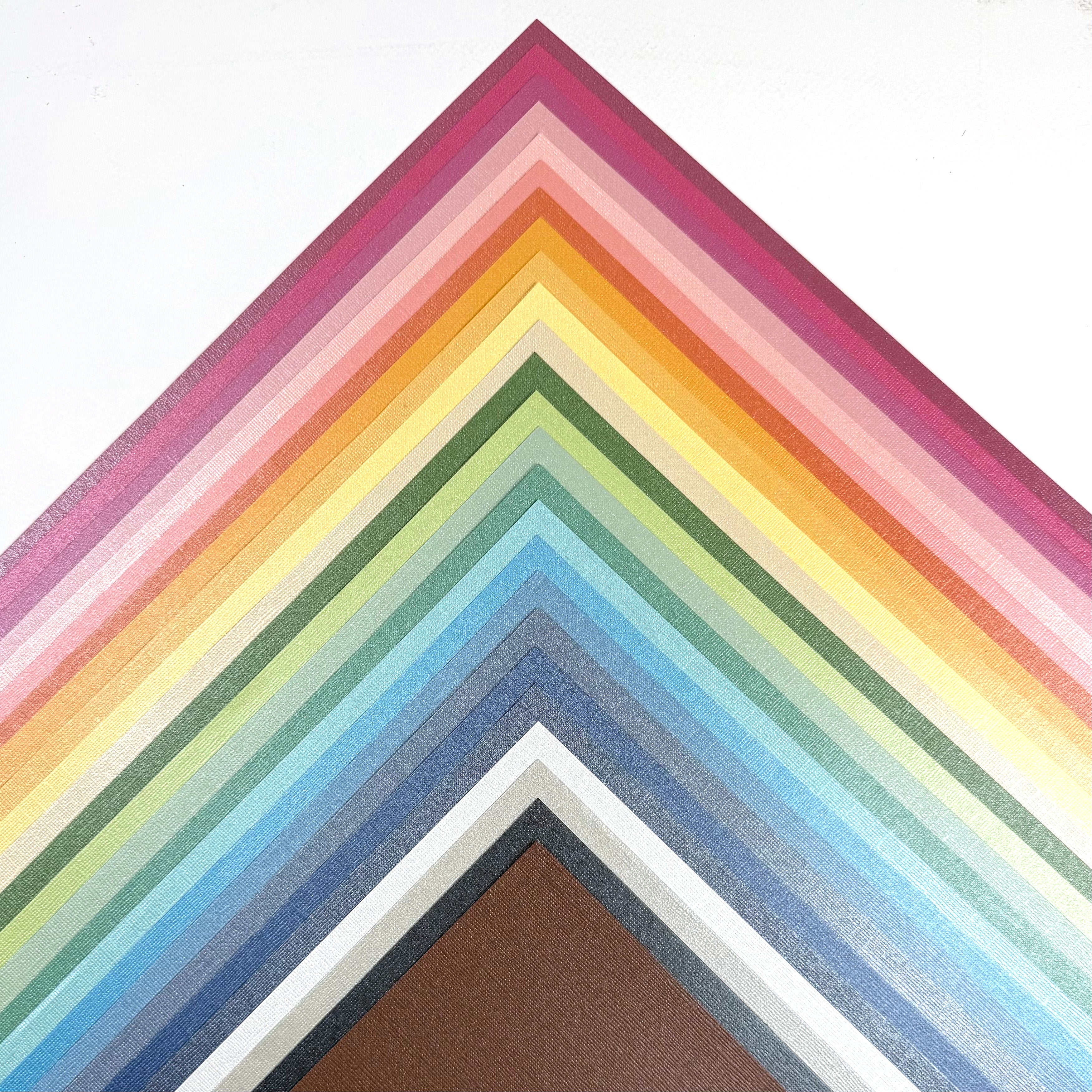 SHIMMER PEARLESCENT CARDSTOCK COMPLETE VARIETY PACK - 25 Sheets - 12x1 ...