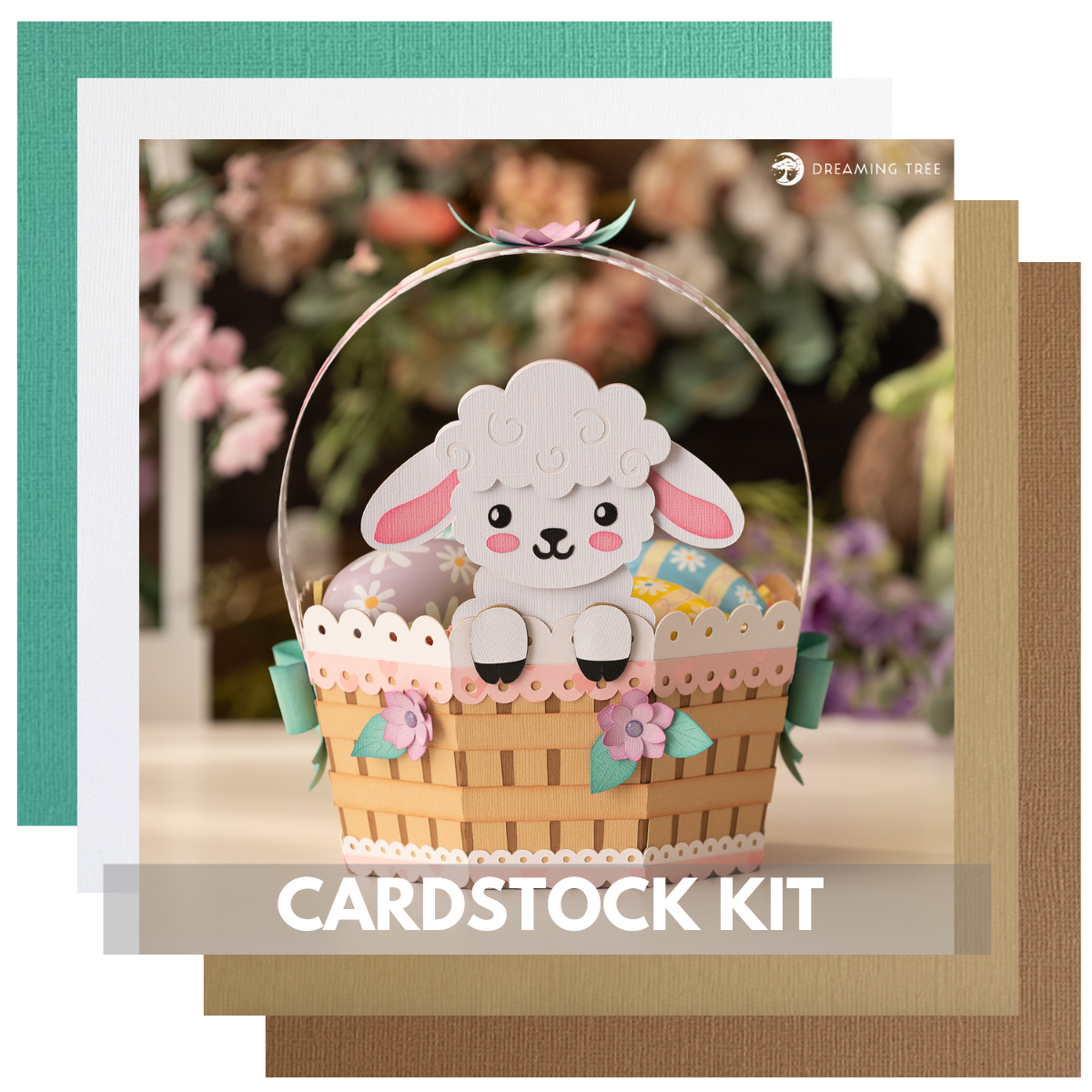 DREAMING TREE LAMB EASTER BASKET CARDSTOCK KIT - 12 Sheets - 12x12 Car ...