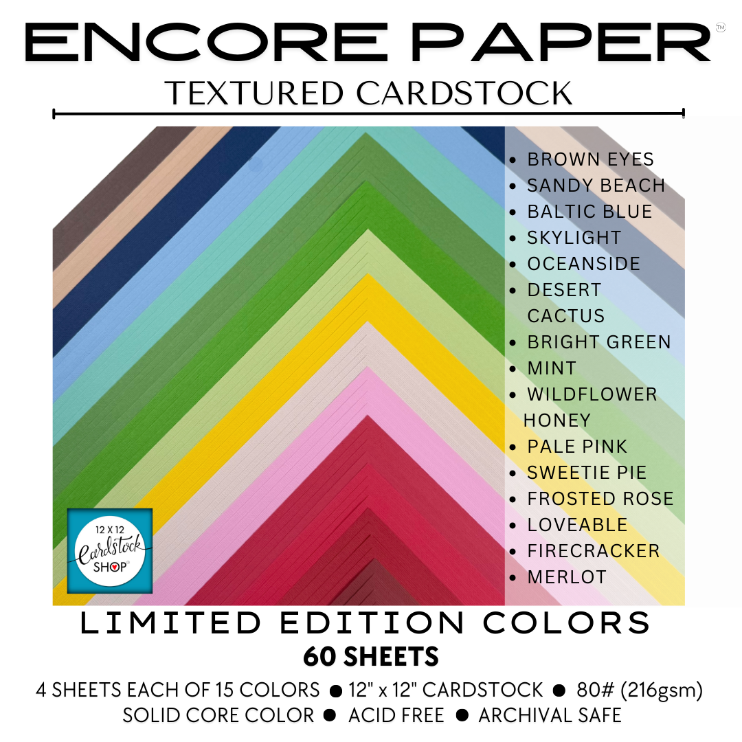 ENCORE TEXTURED CARDSTOCK LIMITED EDITION COLORS PACK - 12x12 Cardstoc ...