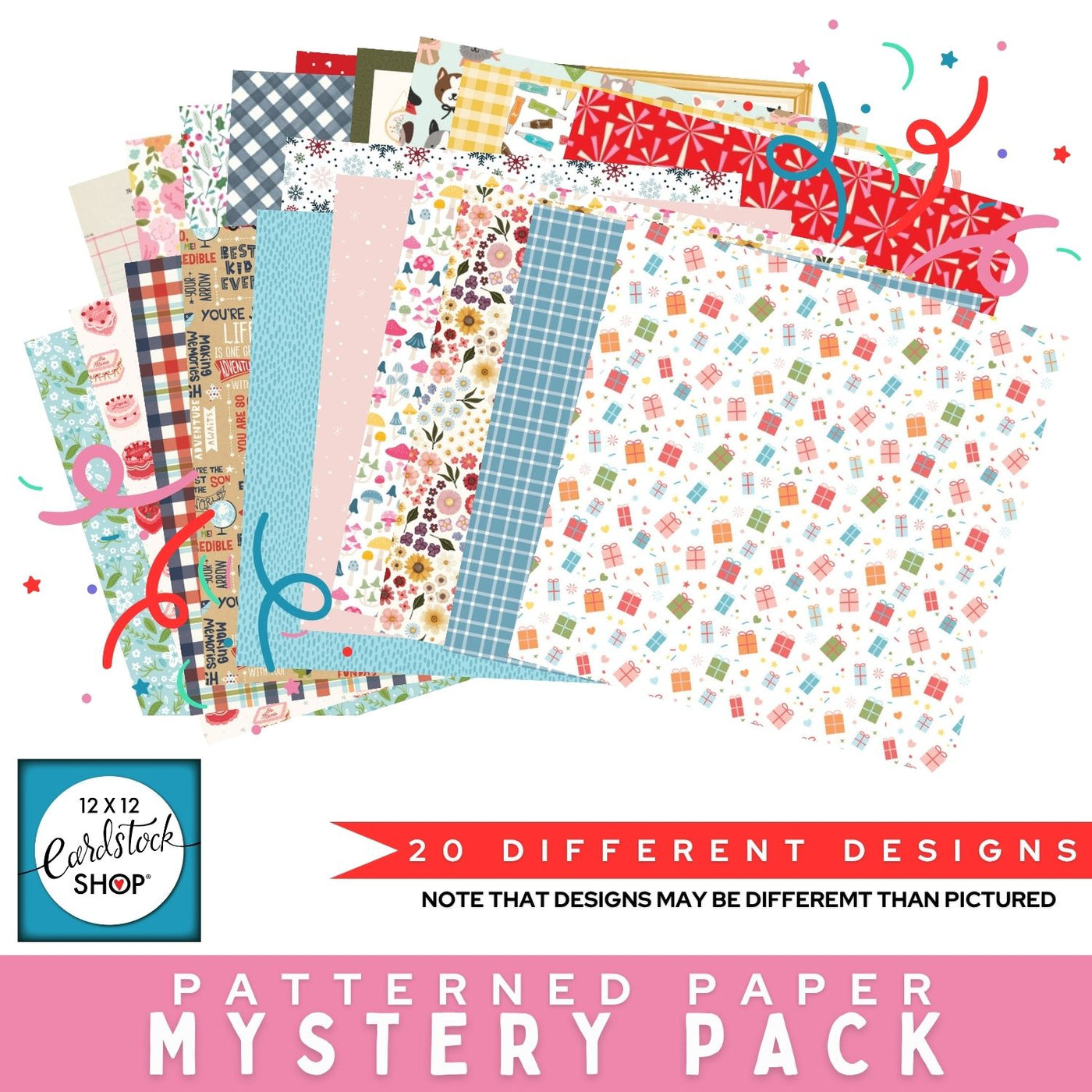 MYSTERY Patterned Paper Variety Pack - 20 Sheets – The 12x12 Cardstock Shop