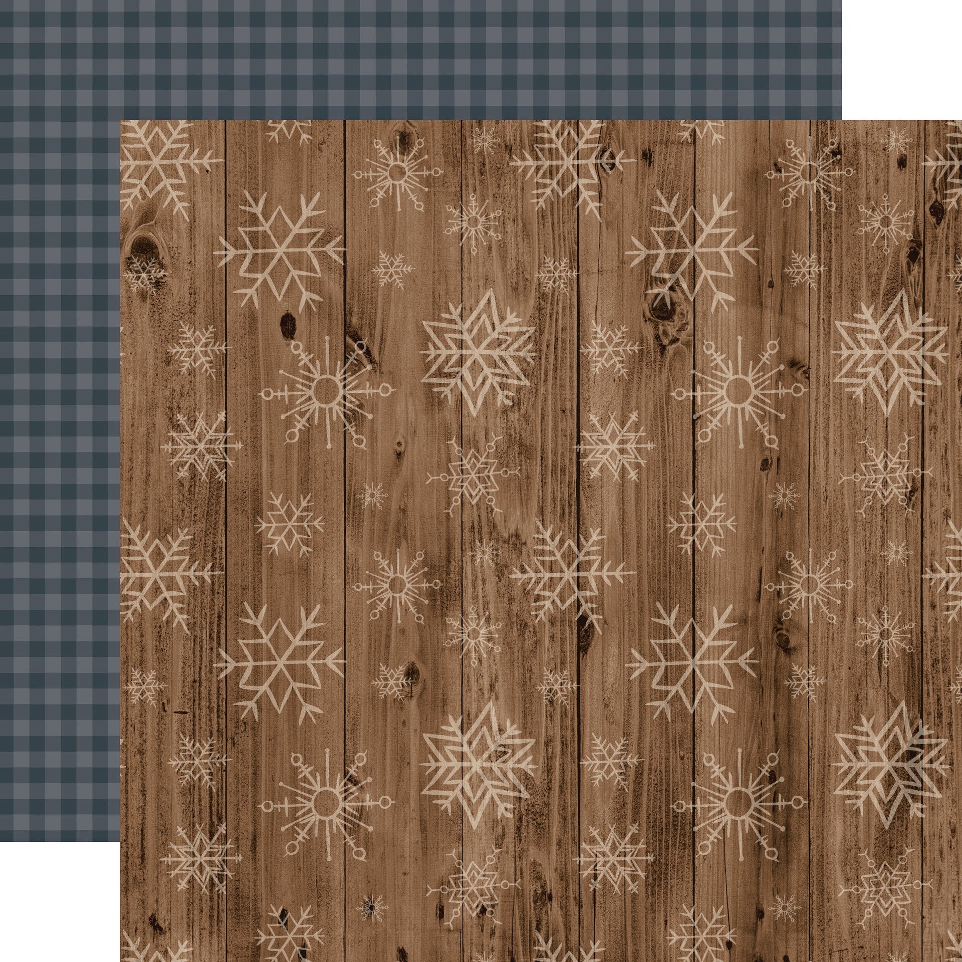 WOODEN SNOWFLAKES - 12x12 Double-Sided Patterned Paper - Echo Park ...