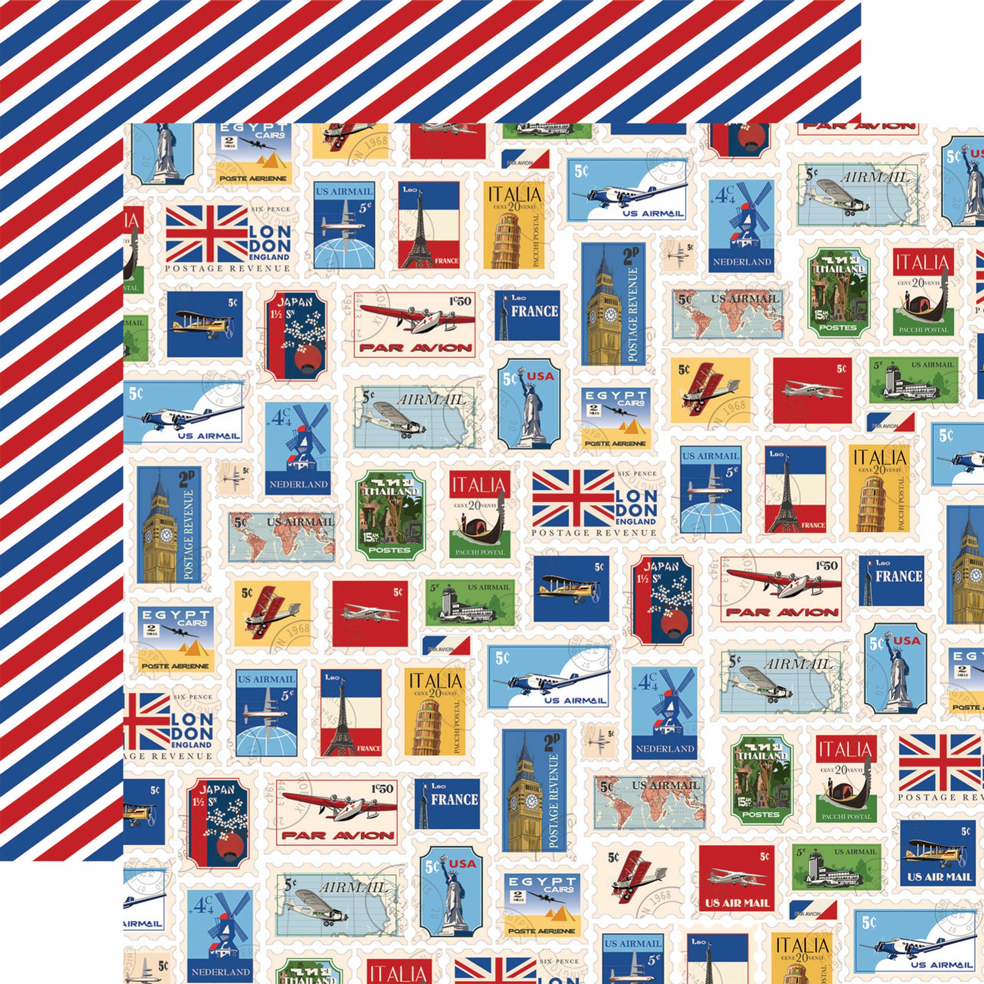 ROW YOUR BOAT - 12x12 Double-Sided Patterned Paper - Carta Bella Paper ...