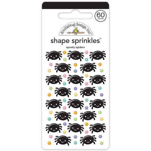SPOOKY SPIDERS Shape Sprinkles - Self-Adhesive Enamel Shapes - Doodleb ...