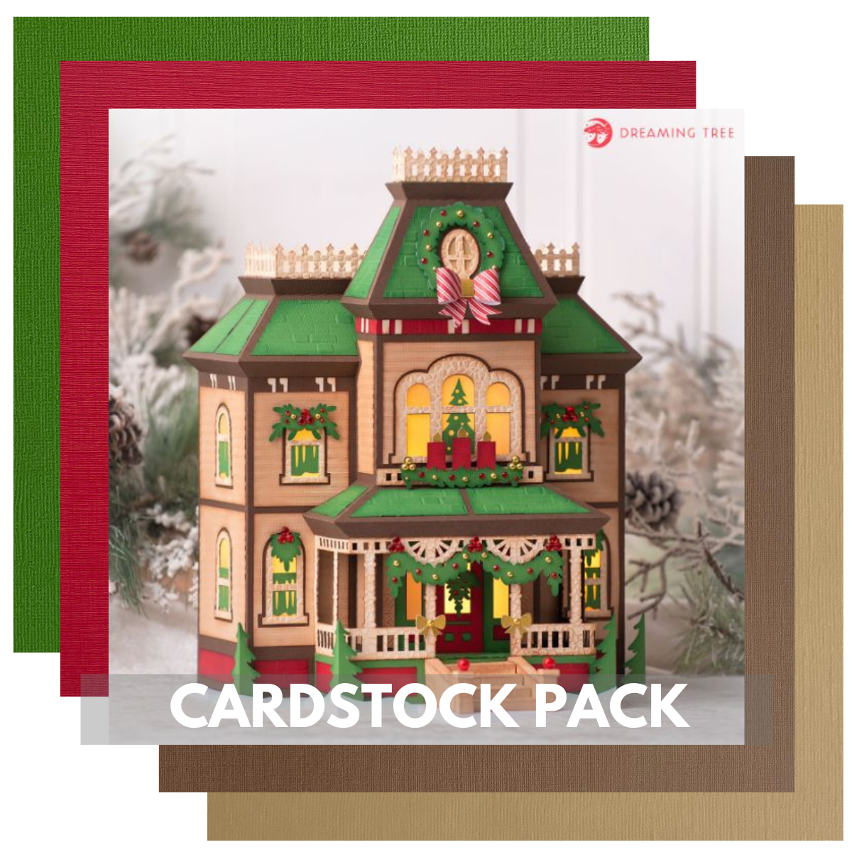 DREAMING TREE MOTHER BATES CHRISTMAS HOUSE CARDSTOCK KIT - 32 Sheets ...