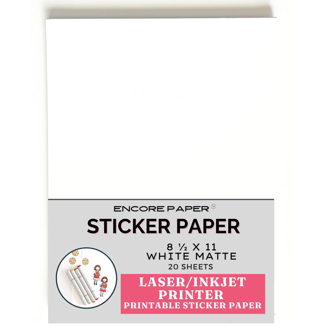 STICKER PAPER - Printable Sticker Paper 8.5x11 - Encore – The 12x12 ...
