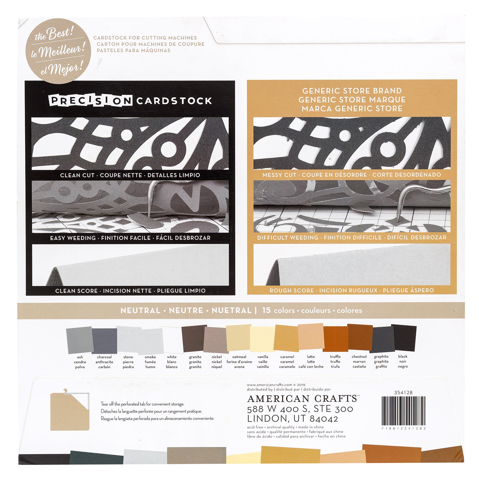 NEUTRAL Precision Cardstock Variety Pack - 15 Colors – The 12x12 ...