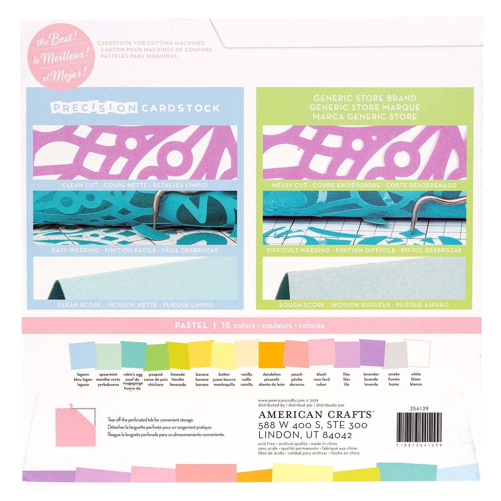 PASTEL Precision Cardstock Variety Pack - 15 Colors - 60 Sheets – The ...