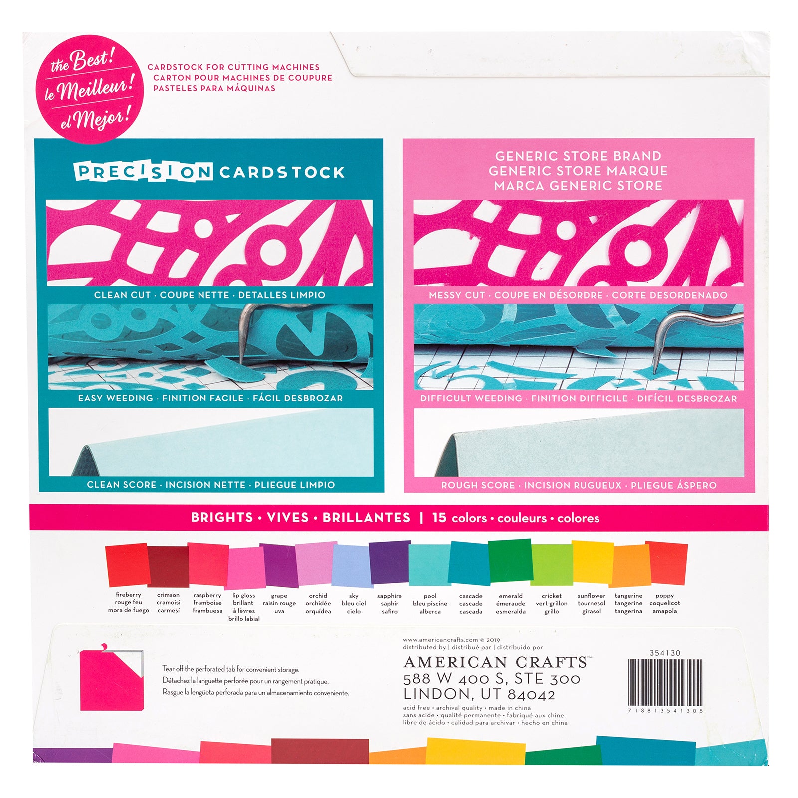 BRIGHTS Precision Cardstock Variety Pack - 15 Colors - 60 Sheets – The ...