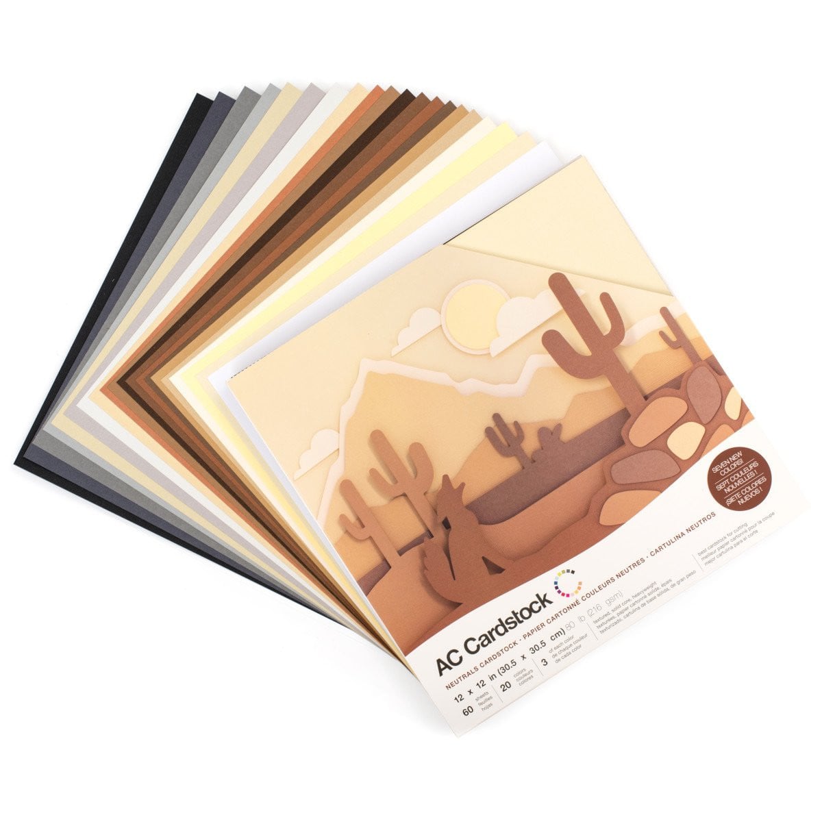 NEUTRALS Cardstock – 20 Assorted Cardstock Colors AC Scrapbook Paper ...