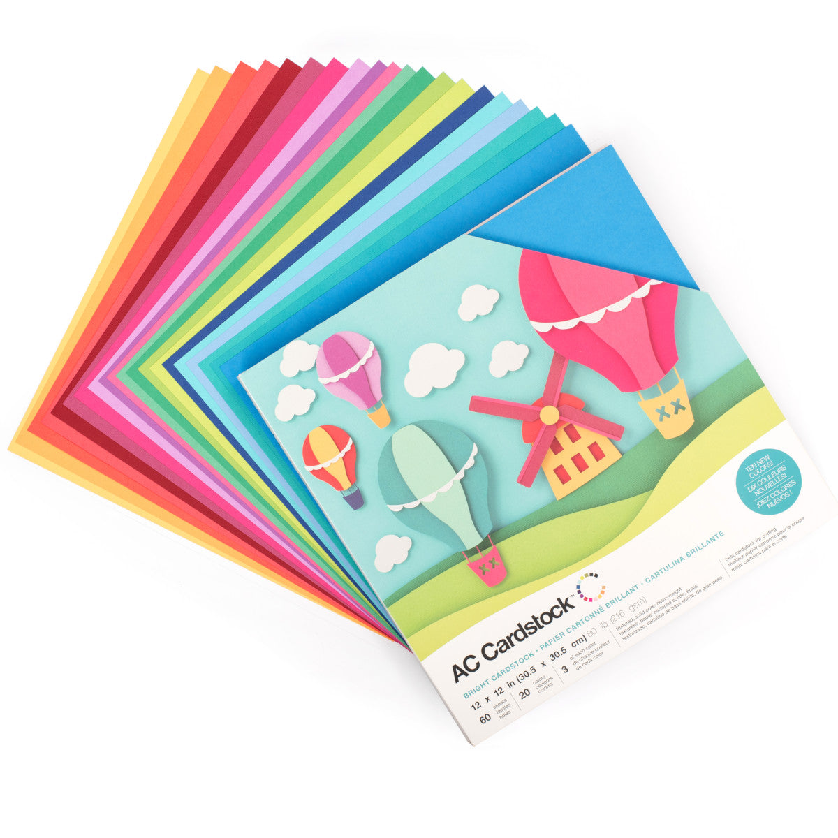 BRIGHT CARDSTOCK – 20 Assorted Cardstock Colors - 60 Sheets – The 12x12 ...