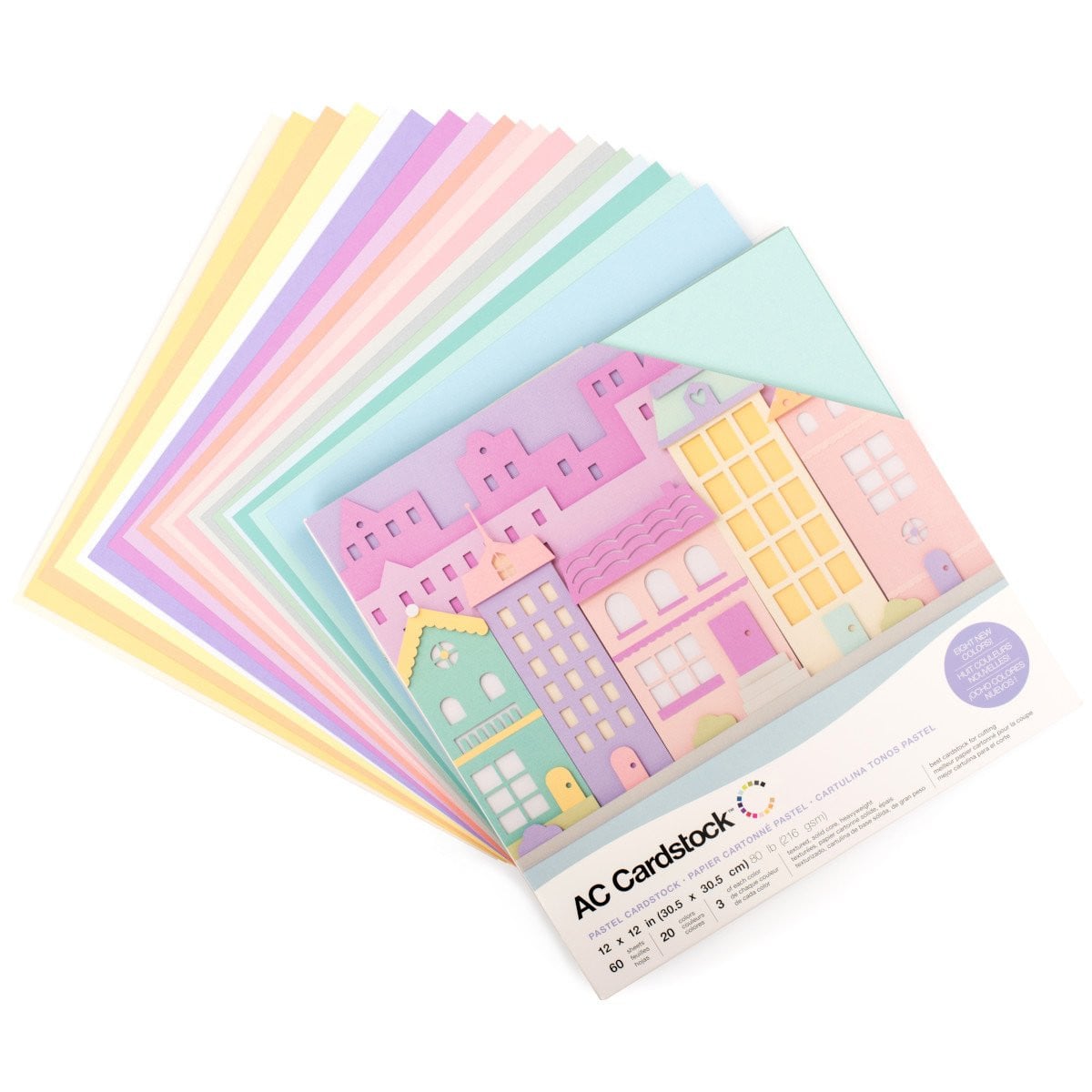 PASTEL Cardstock – 20 Assorted Cardstock Colors AC Scrapbook Paper ...