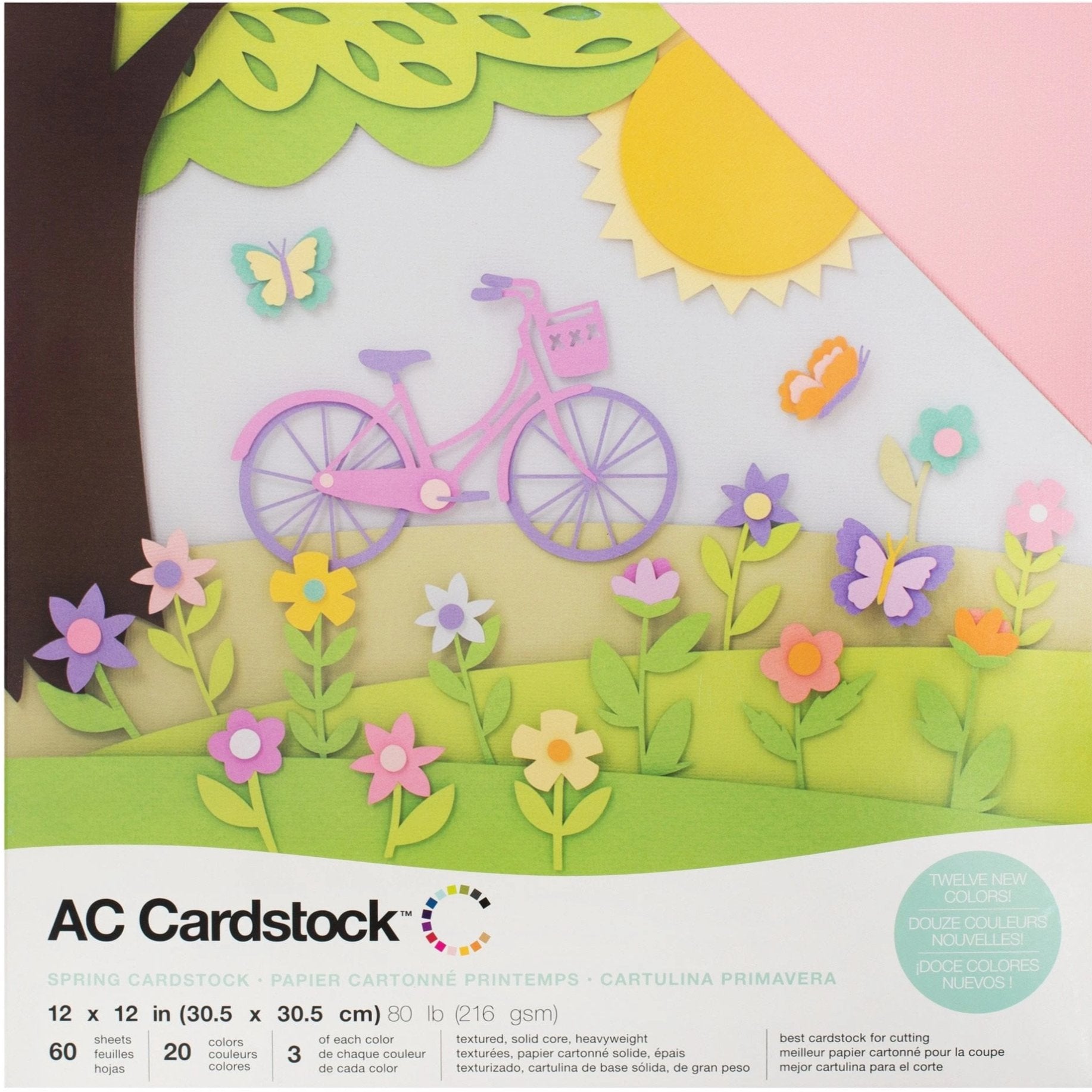 SPRING Cardstock Variety Pack – 80 lb American Crafts Scrapbook Paper ...