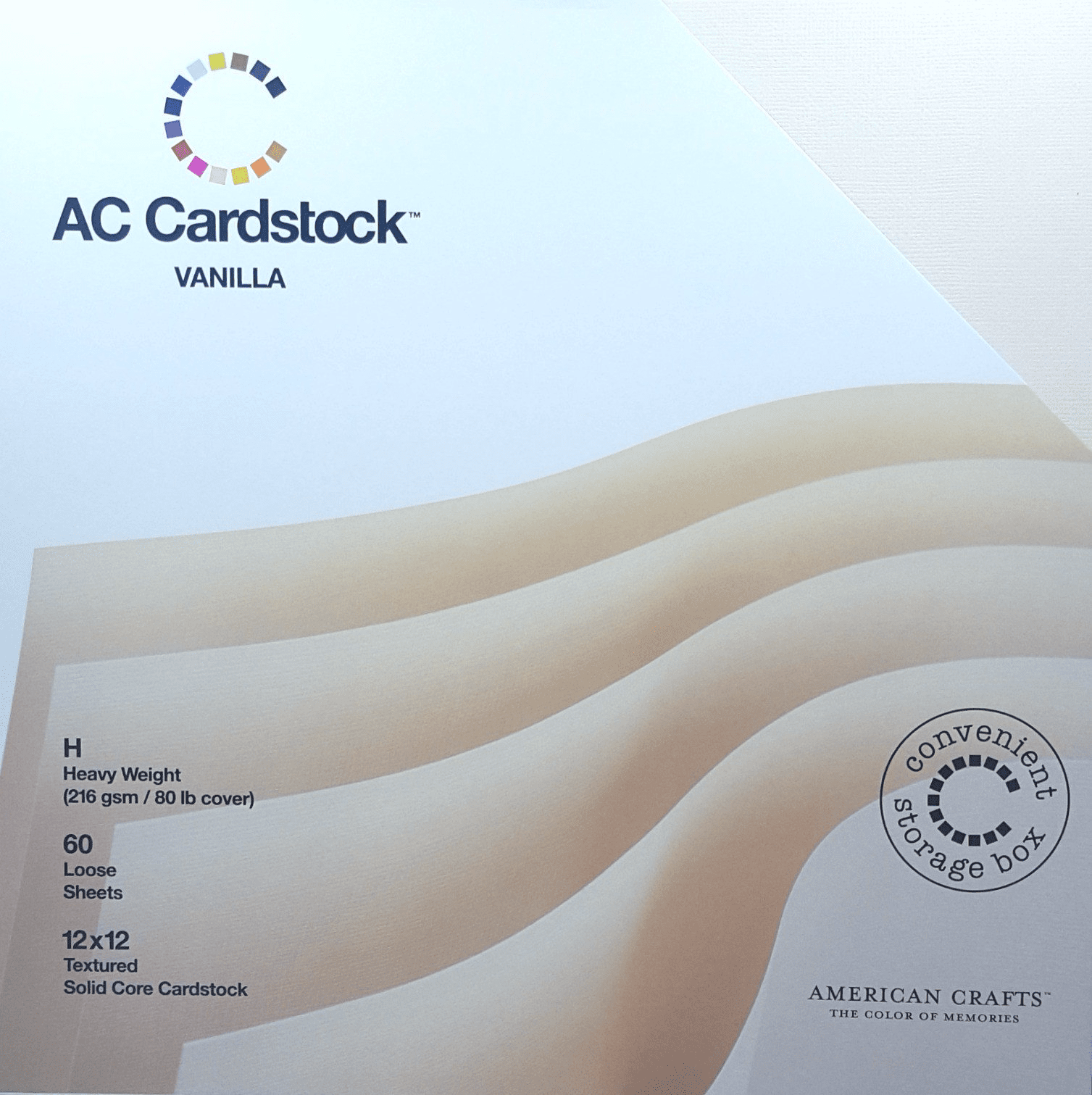 VANILLA – 12x12 Cardstock American Crafts 80# Textured Scrapbook Paper ...
