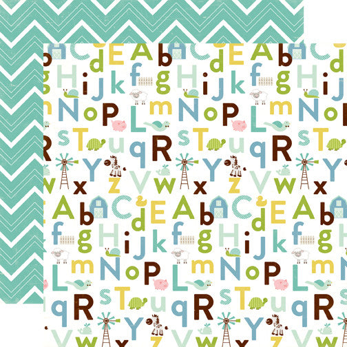 Echo Park Paper - Baby Boy Alphabet - 12x12 Patterned Paper – The 12x12 ...