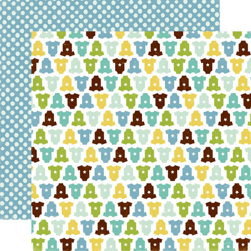 Echo Park Paper - Baby Boy Onesies - 12x12 Patterned Paper – The 12x12 ...