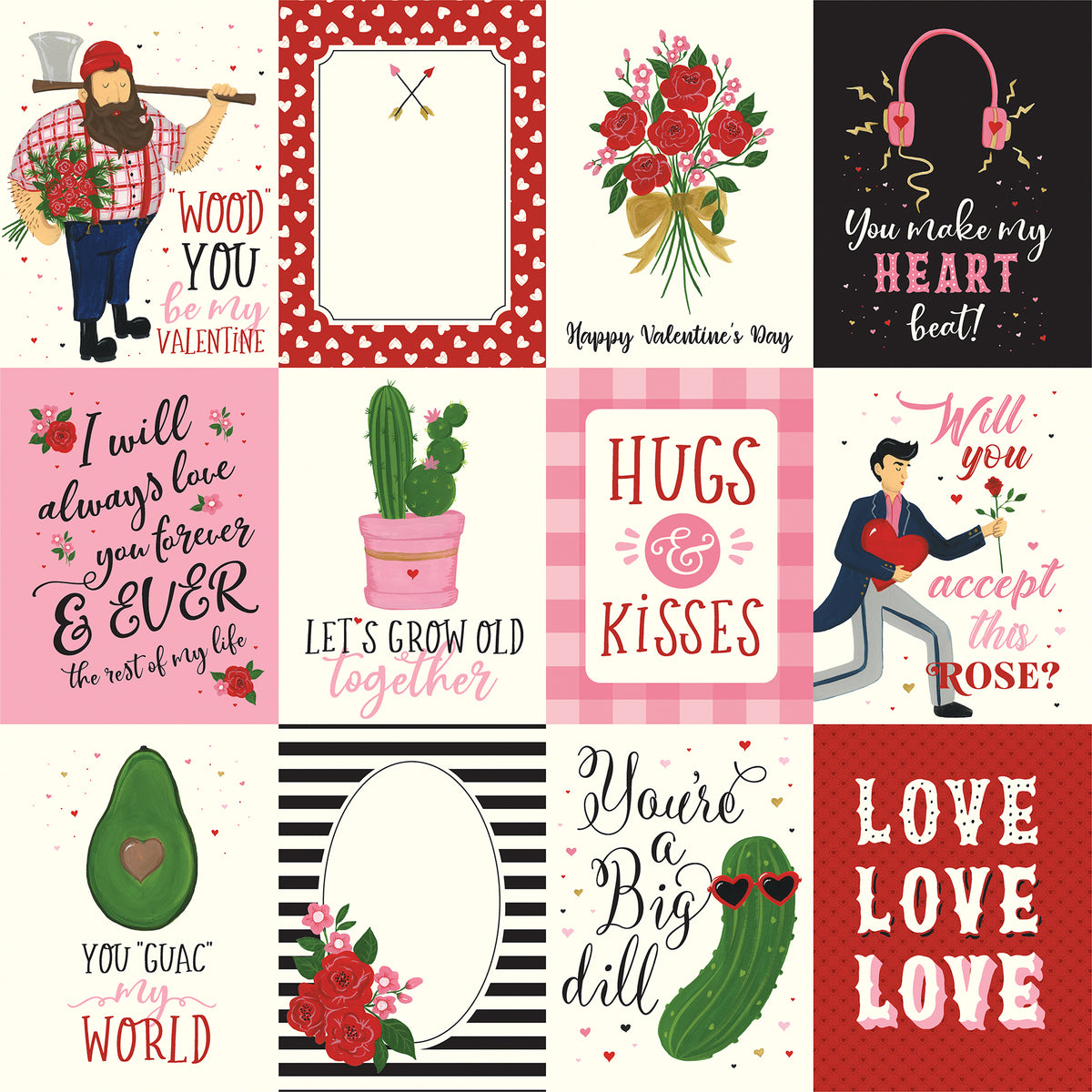 Valentine Journaling Cards - 12x12 Double-Sided Patterned Paper – The ...