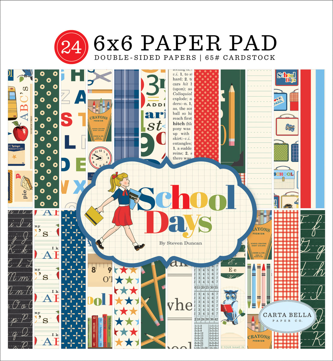SCHOOL DAYS 6x6 Paper Pad - Carta Bella – The 12x12 Cardstock Shop