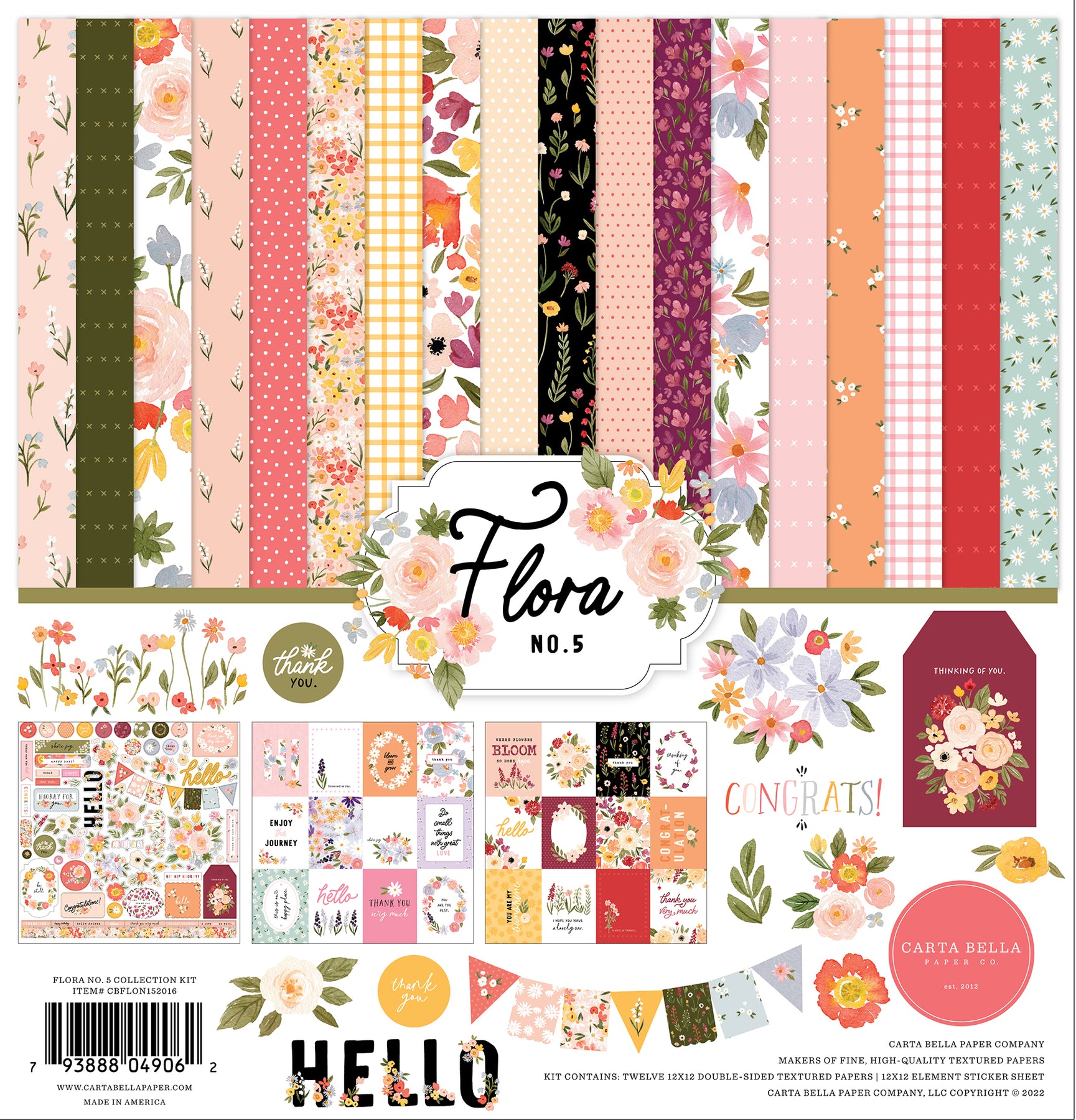 FLORA NO. 5 - 12x12 Collection Kit - Carta Bella – The 12x12 Cardstock Shop