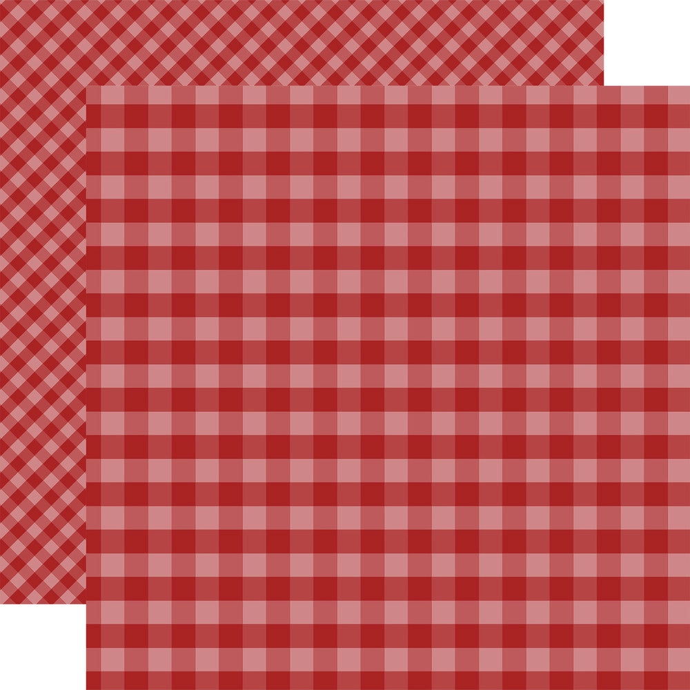 Red Gingham - 12x12 Double-Sided Patterned Paper - Echo Park – The ...