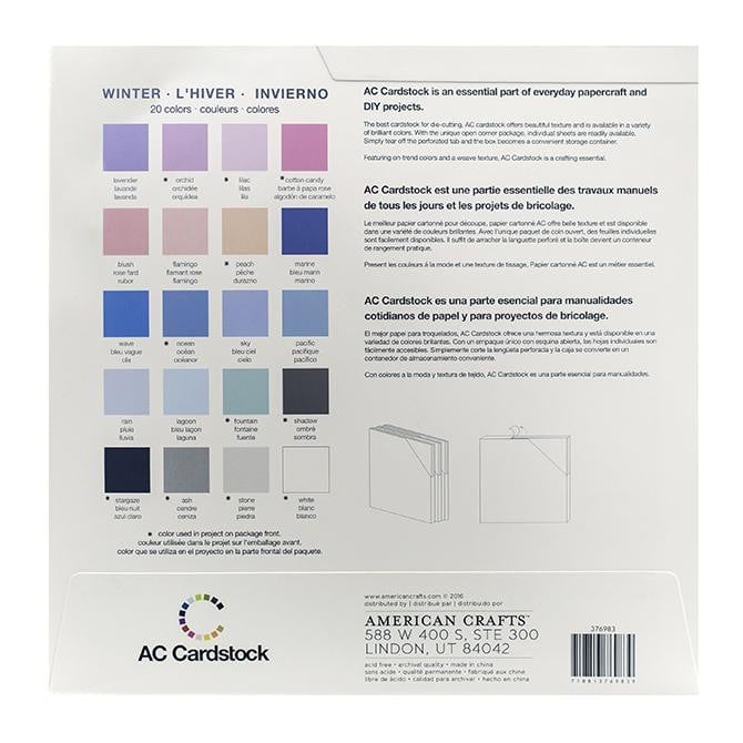 WINTER Cardstock Variety Pack – American Crafts Scrapbook Paper 80 lb ...